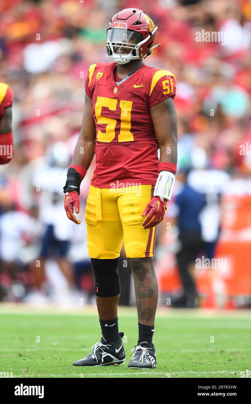 LOS ANGELES, CA - SEPTEMBER 02: USC Trojans rush end Solomon Byrd (51 ...
