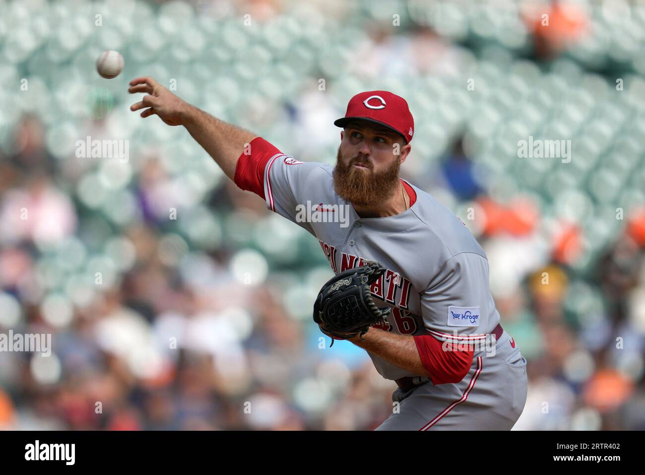Cincinnati Reds relief pitcher Buck Farmer throws against the Detroit ...