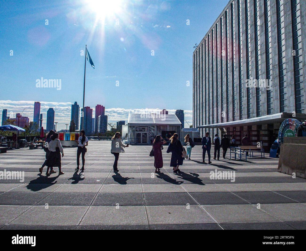 New York, New York, USA. 14th Sep, 2023. The exterior of the UN General ...