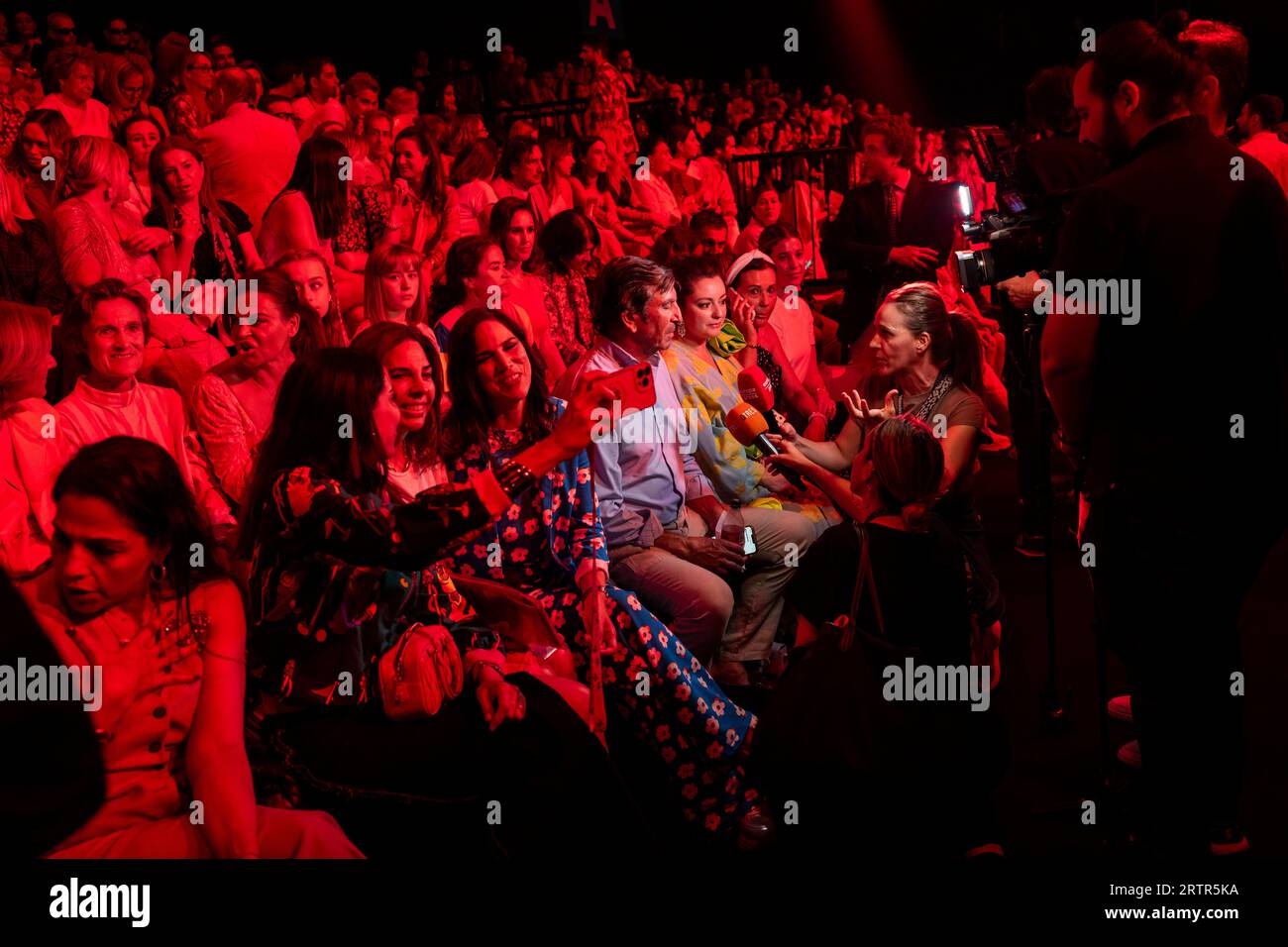 Media interview socialites prior to a fashion show by Spanish designer ...