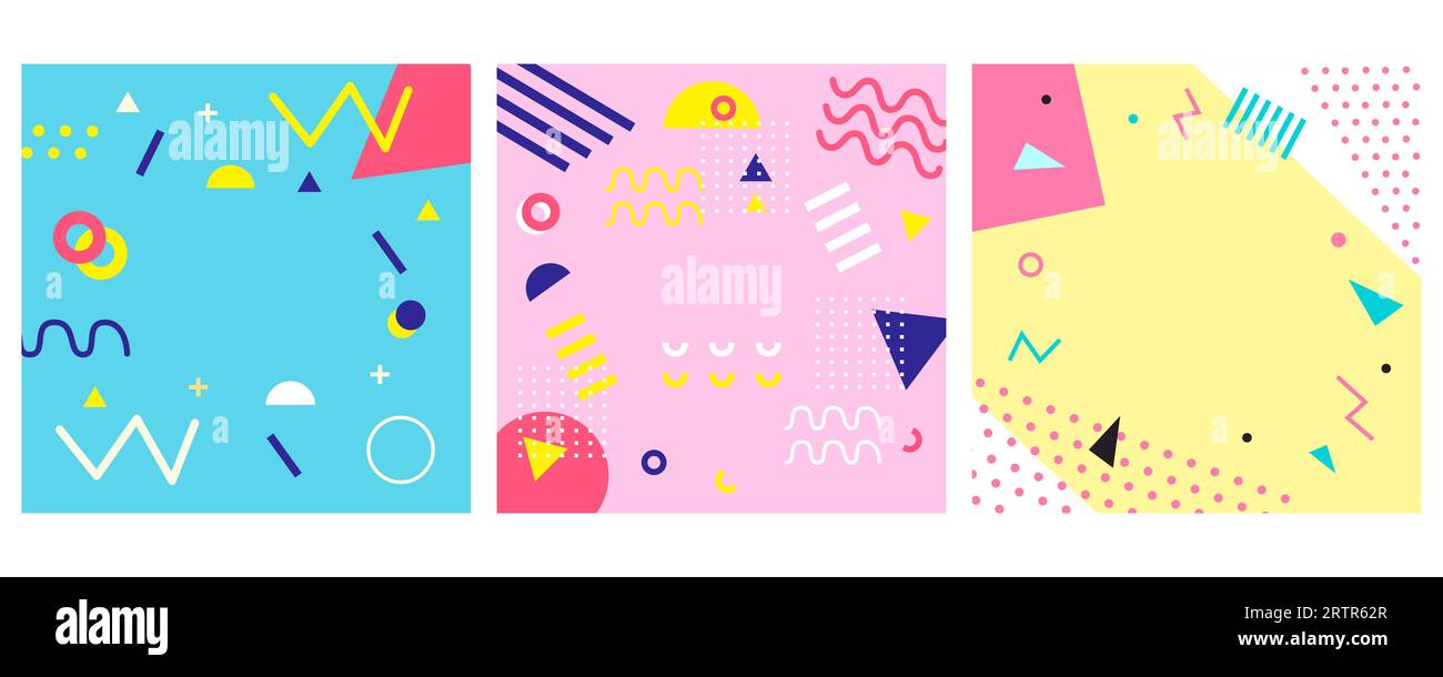 90s Abstract Background Vector Illustration set Stock Vector Image ...