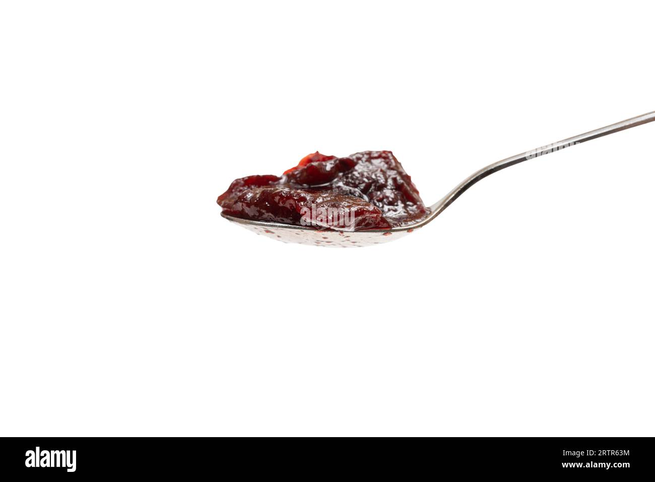 a teaspoon of berry jam on a transparent background Stock Photo - Alamy