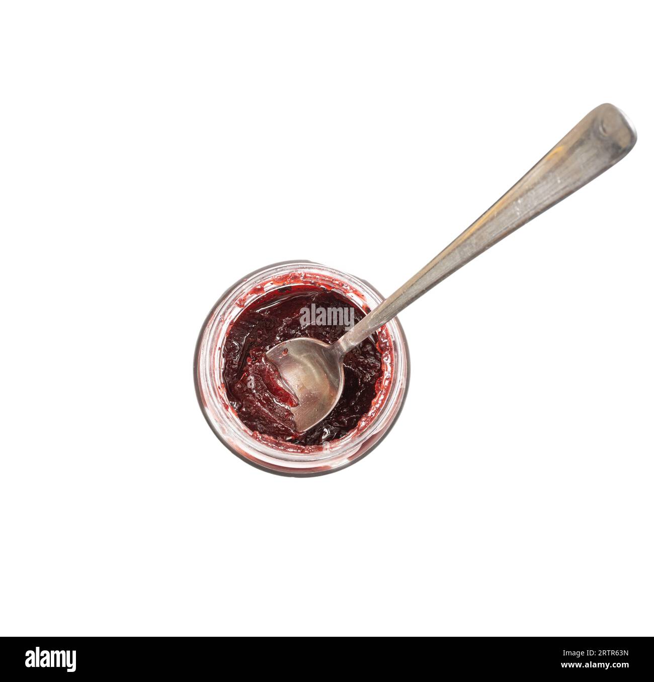 a jar of berry jam viewed from above on a transparent background Stock ...