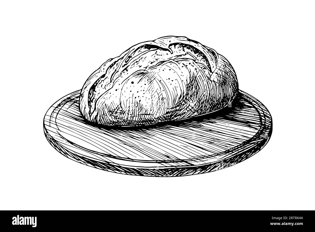 Loaf of bread. Vector hand drawn vintage engraving style vector ...