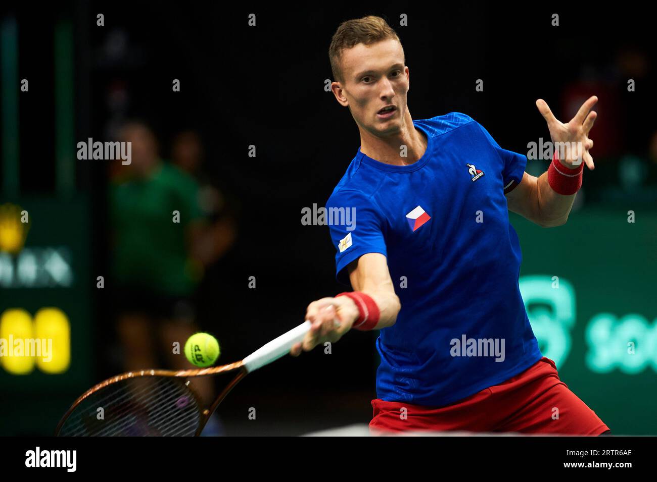 Jiri Lehecka of Czech Republic in action during the DAVIS CUP at The ...