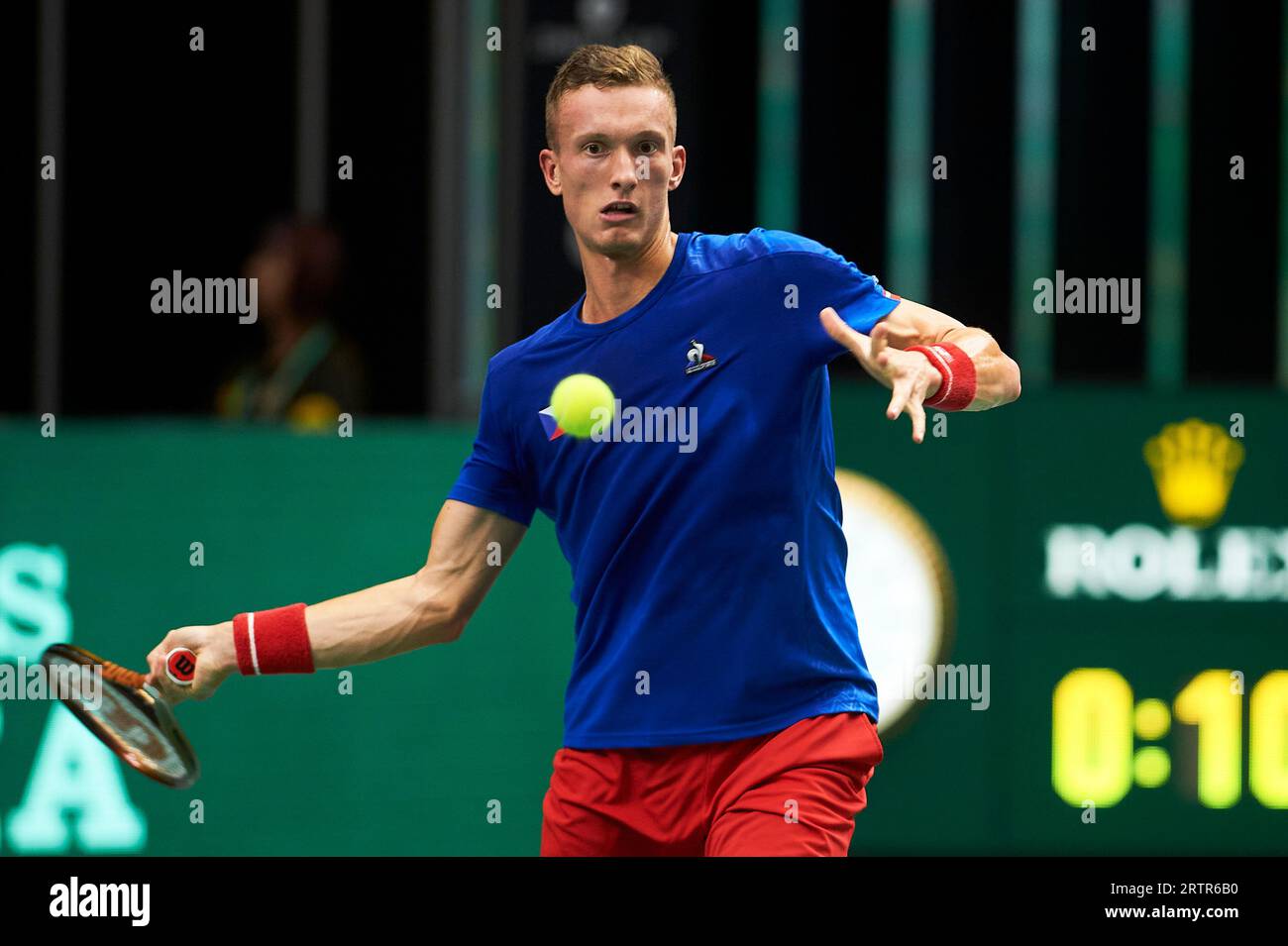 Jiri Lehecka of Czech Republic in action during the DAVIS CUP at The ...