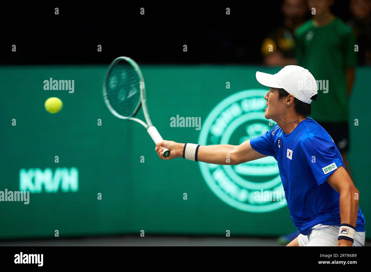 Soonwoo Kwon of Korea Republic in action during the DAVIS CUP at The ...
