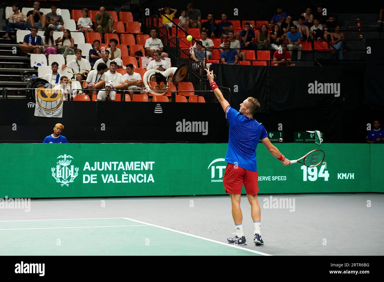 Jiri Lehecka of Czech Republic in action during the DAVIS CUP at The ...
