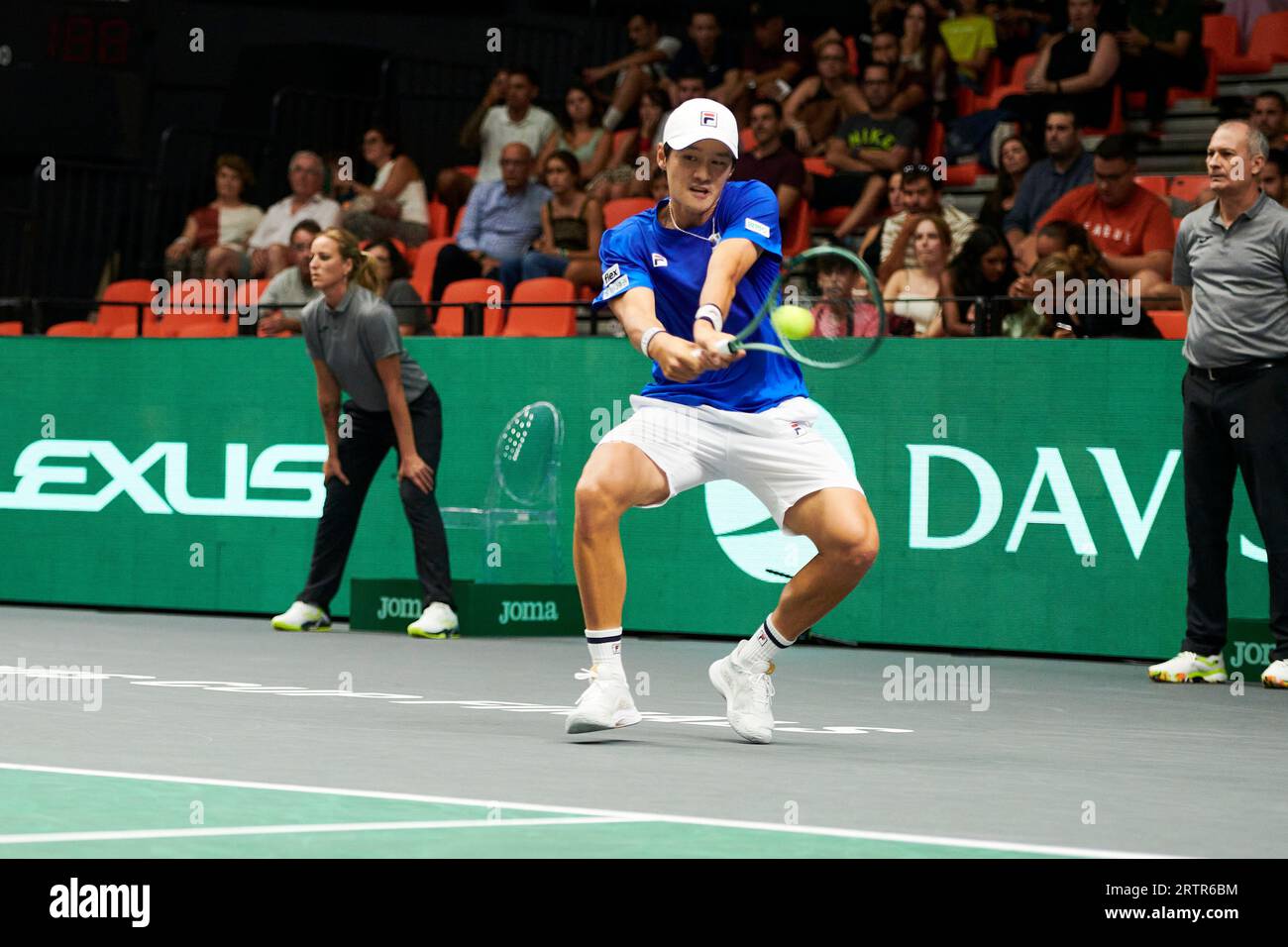 Soonwoo Kwon of Korea Republic in action during the DAVIS CUP at The ...