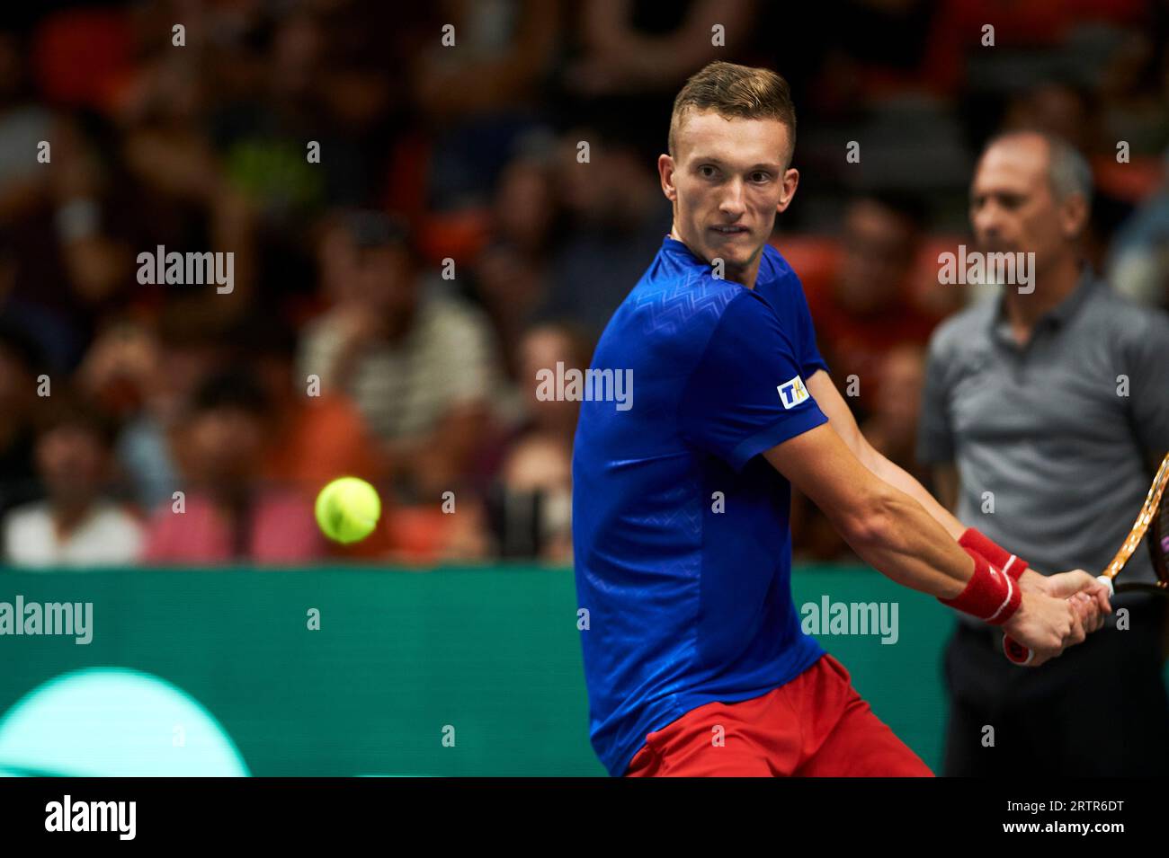 Jiri Lehecka of Czech Republic in action during the DAVIS CUP at The ...