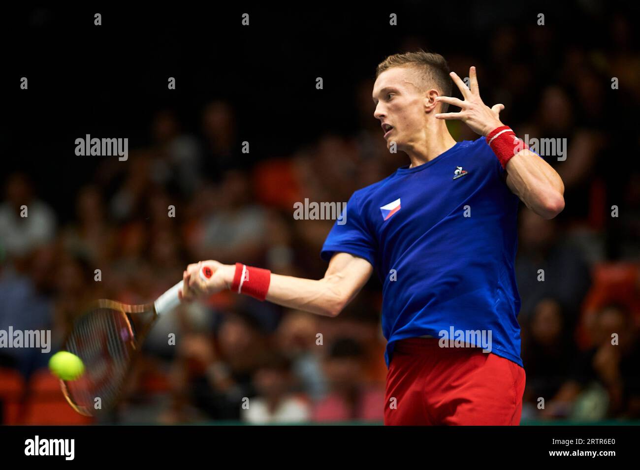 Jiri Lehecka of Czech Republic in action during the DAVIS CUP at The ...