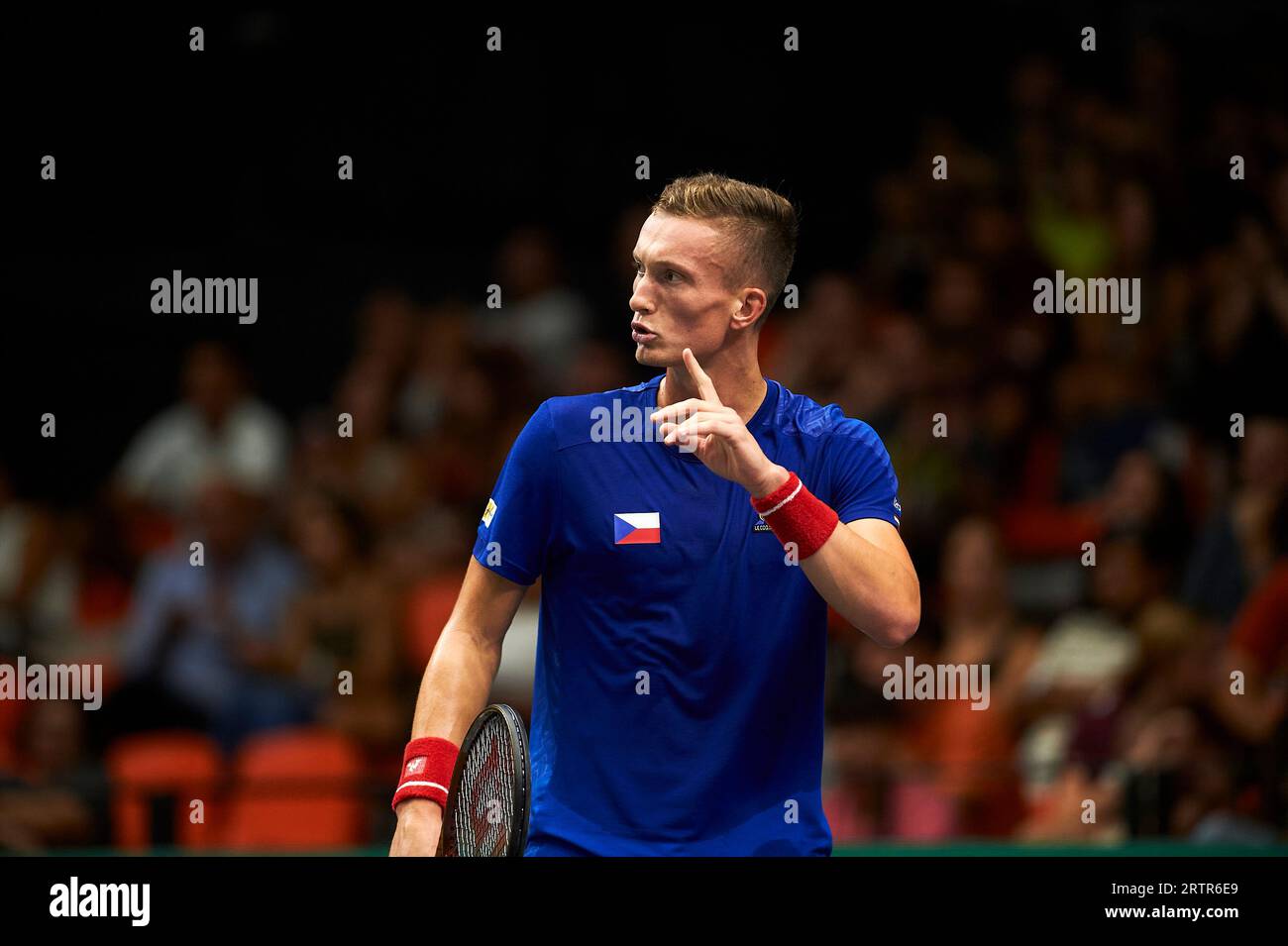 Jiri Lehecka of Czech Republic in action during the DAVIS CUP at The ...