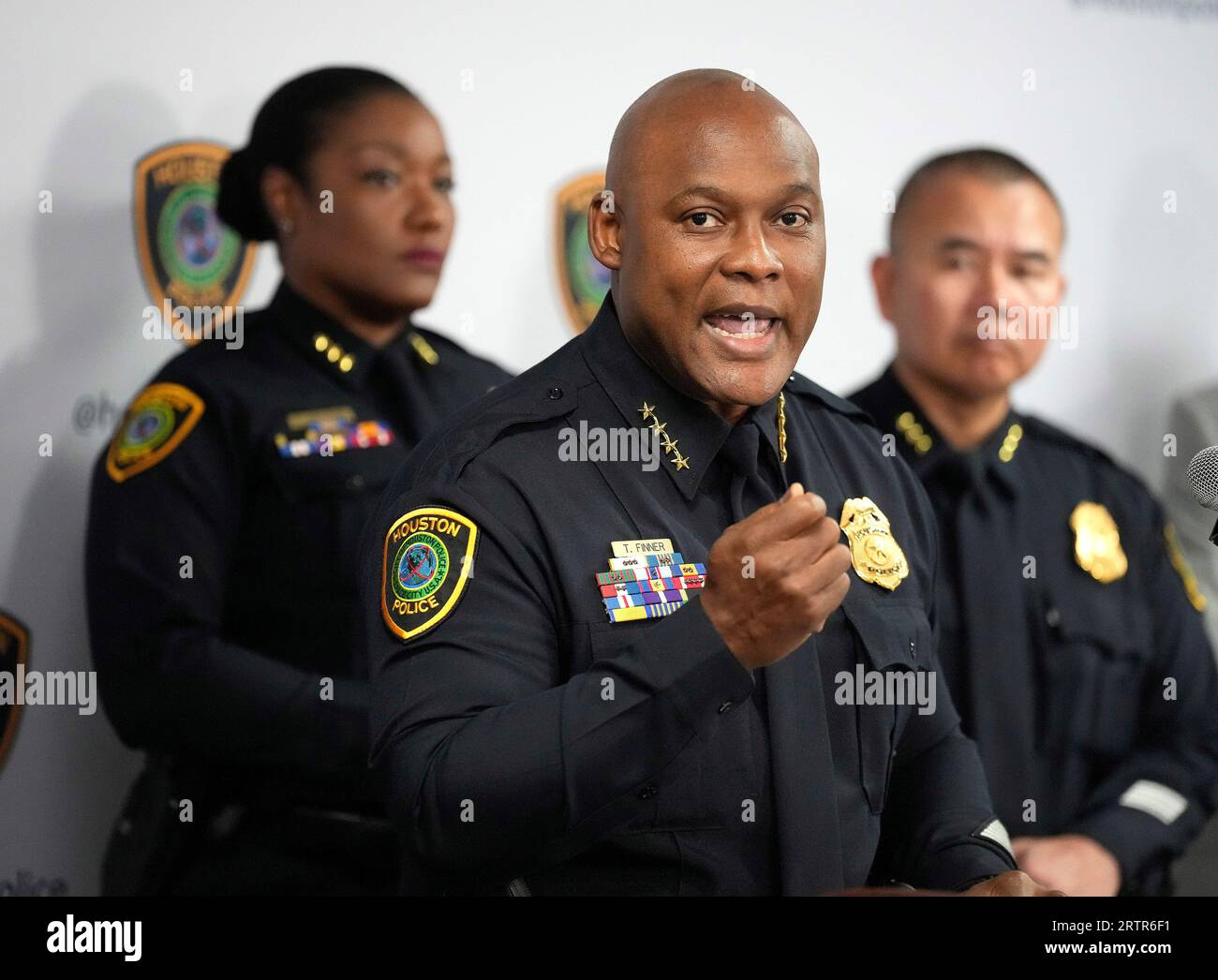 Houston Police Chief Troy Finner and members of the HPD Command Staff ...