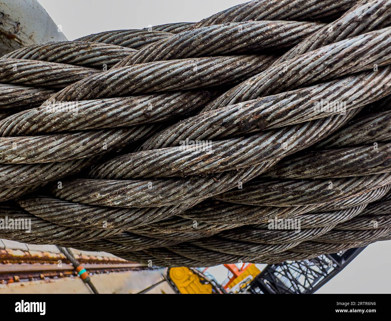 The steel metal cable closed up Stock Photo - Alamy