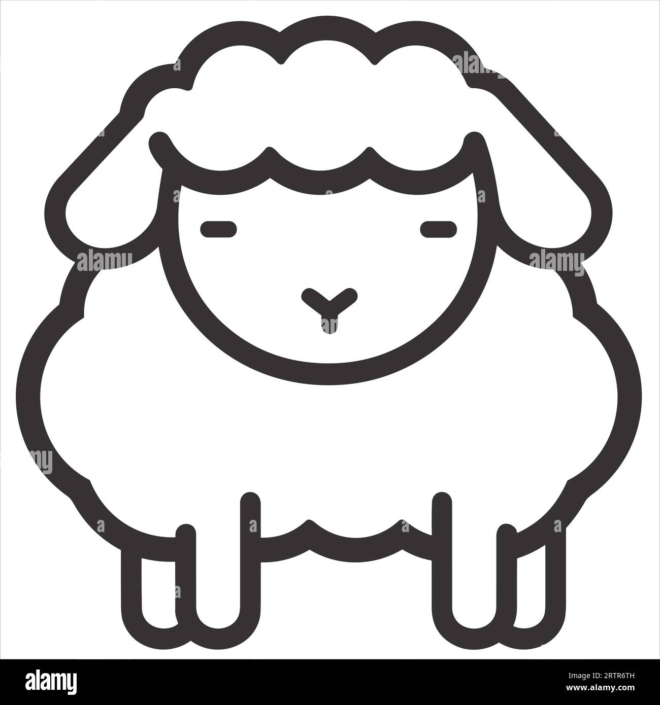 Simple sheep animal vector icon Stock Vector Image & Art - Alamy