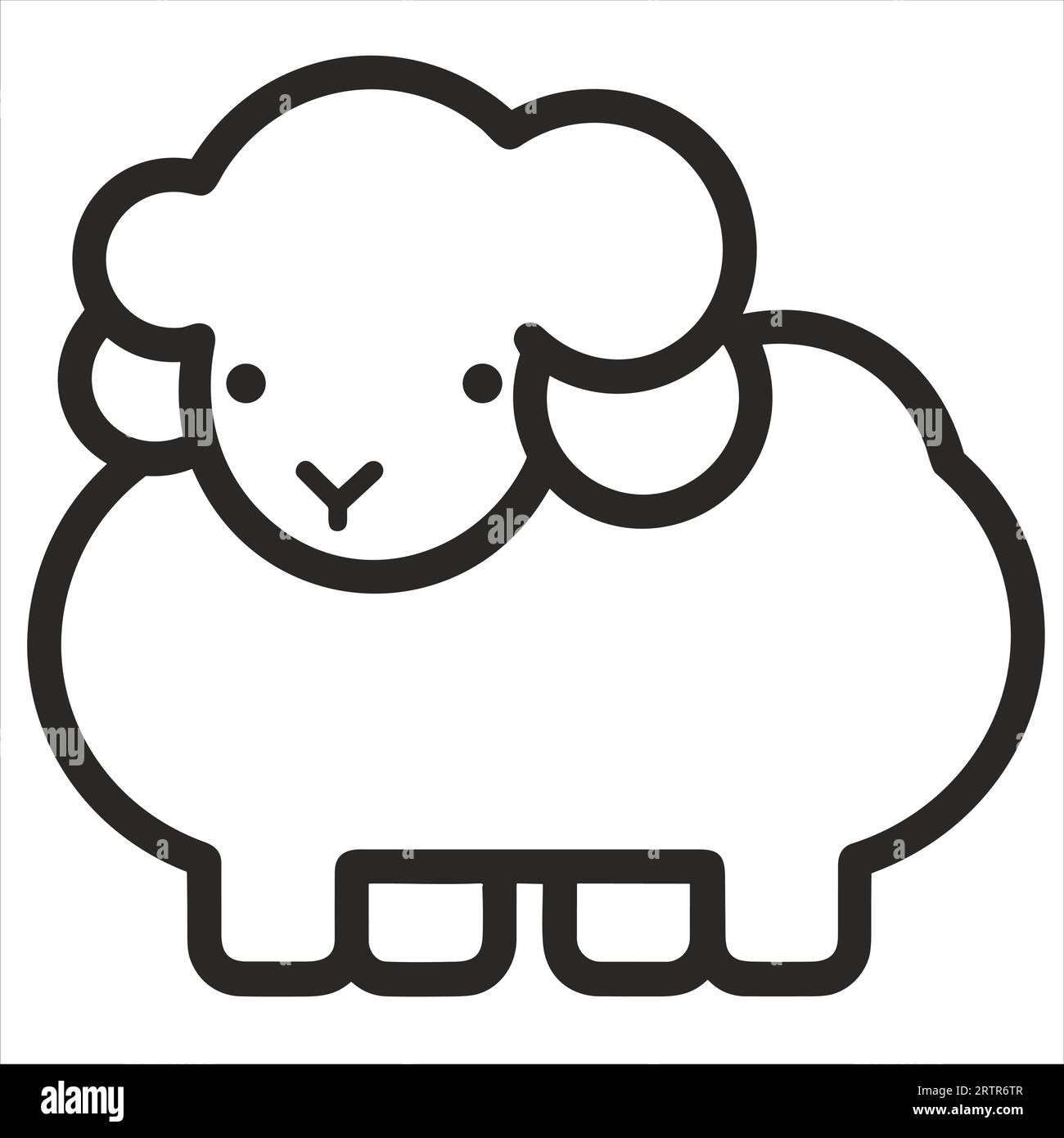 Simple sheep animal vector icon Stock Vector Image & Art - Alamy