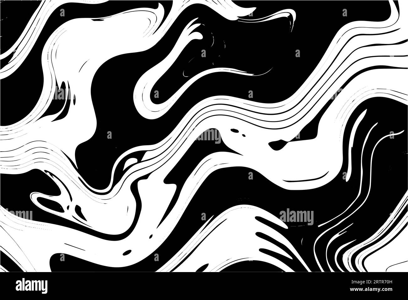 Abstract vector wavy seamless pattern. Trendy retro psychedelic ...