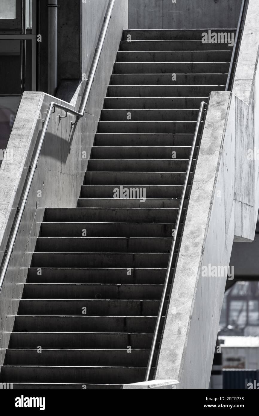 Tall concrete stairs in sunshine Stock Photo - Alamy