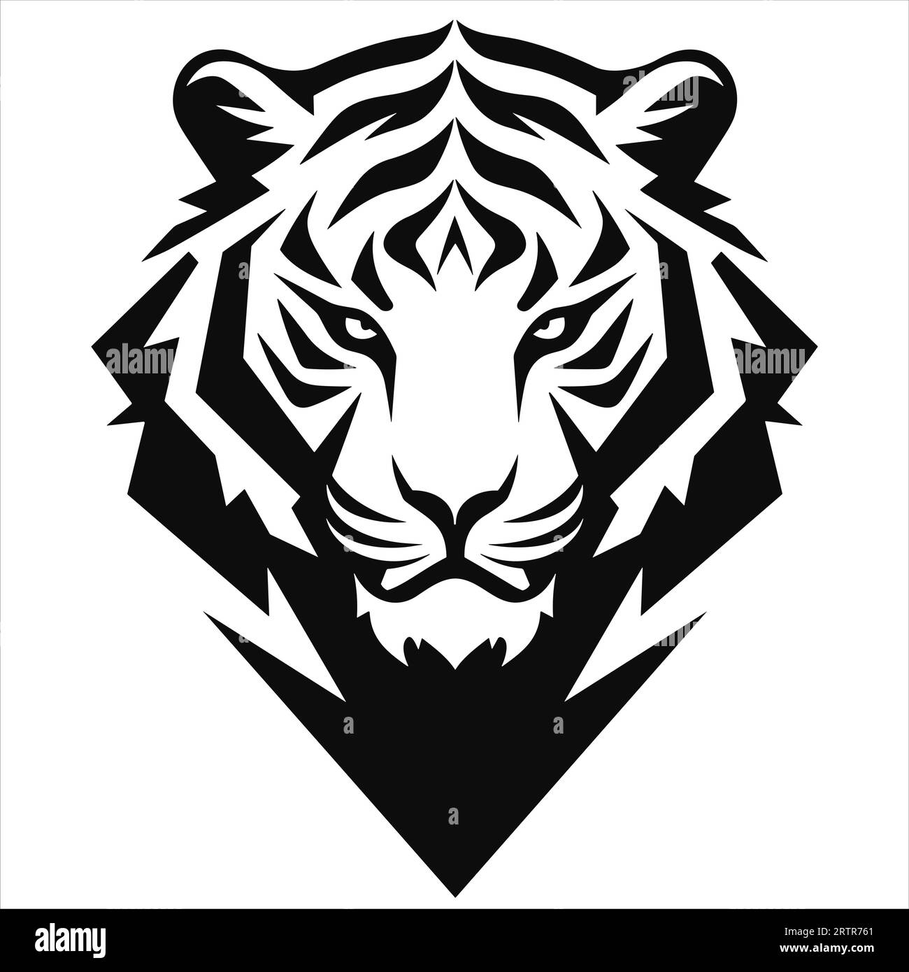 Simple tiger minimal logo icon black and white Stock Vector Image & Art ...
