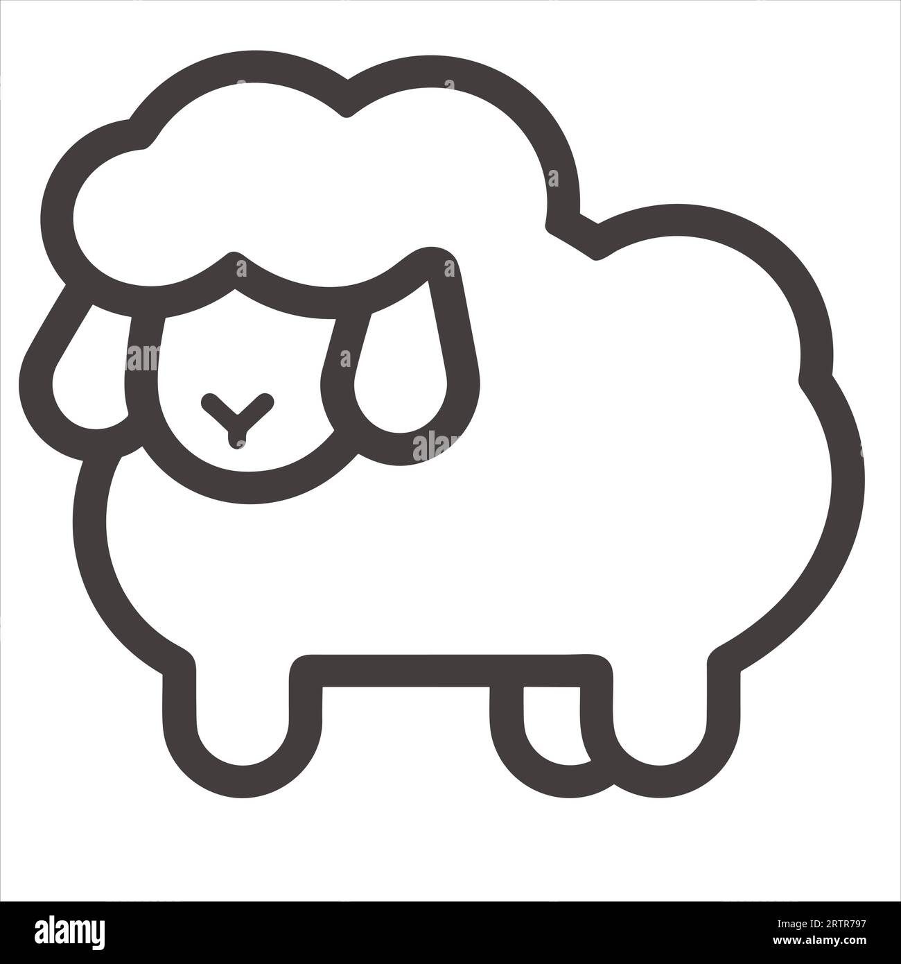 Simple sheep animal vector icon Stock Vector Image & Art - Alamy