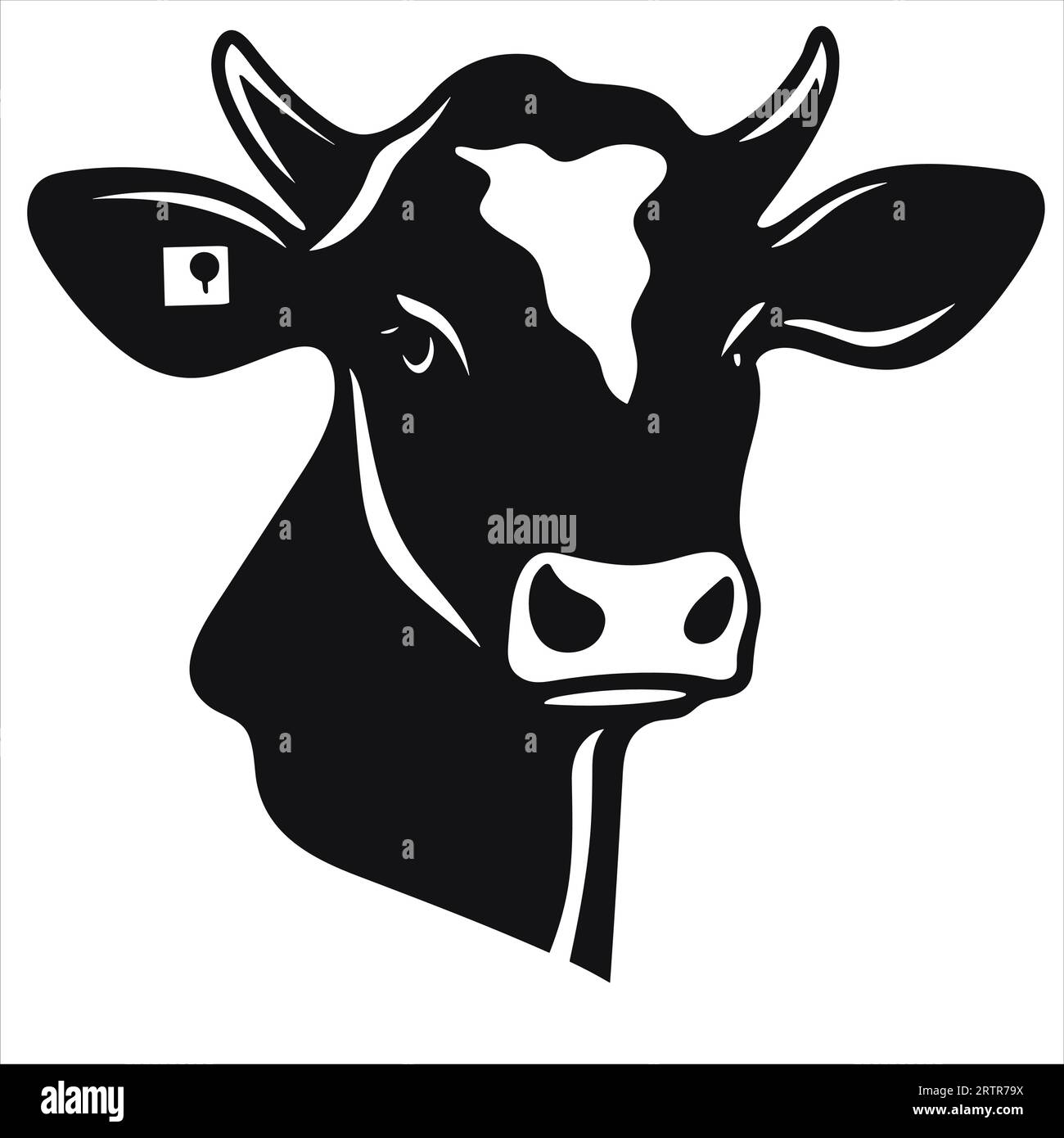 Simple vector cow hand drawn animal silhouette Stock Vector Image & Art ...