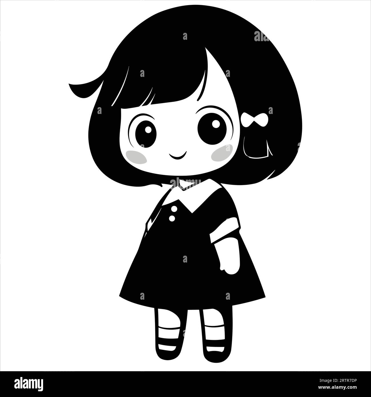 Simple female vector cute chibi fashionable flat vector Stock Vector ...