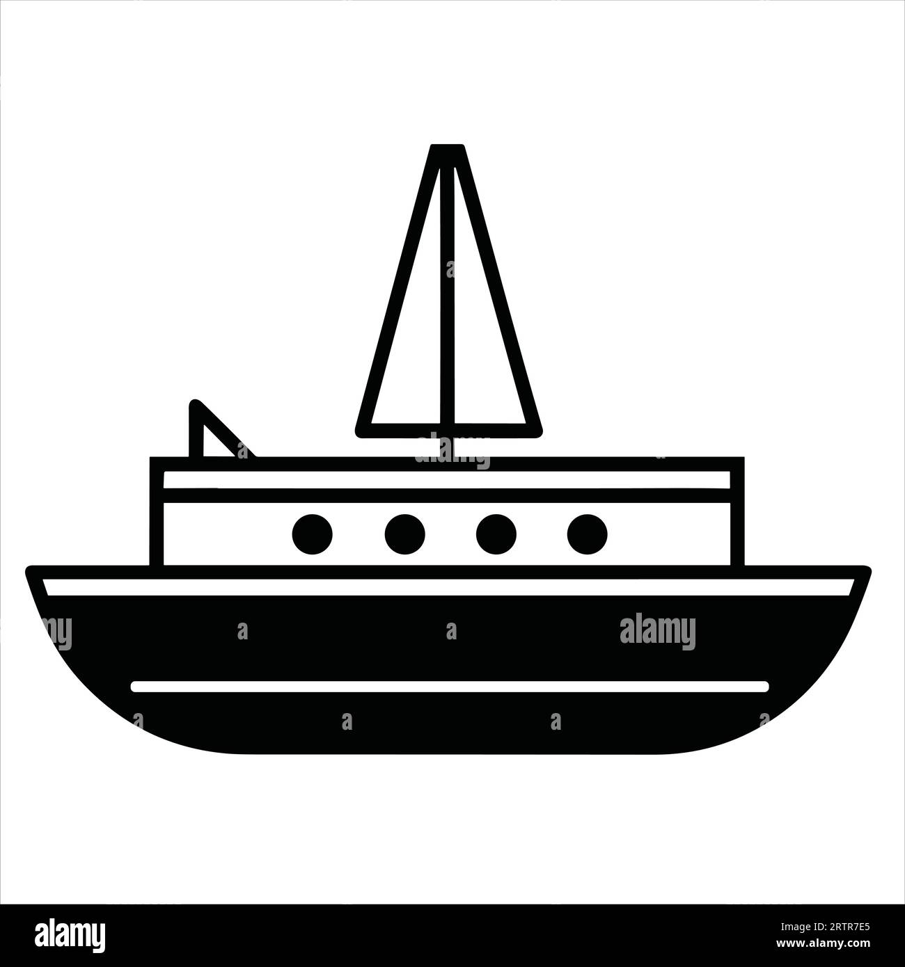Simple vector flat design boat logo Stock Vector Image & Art - Alamy