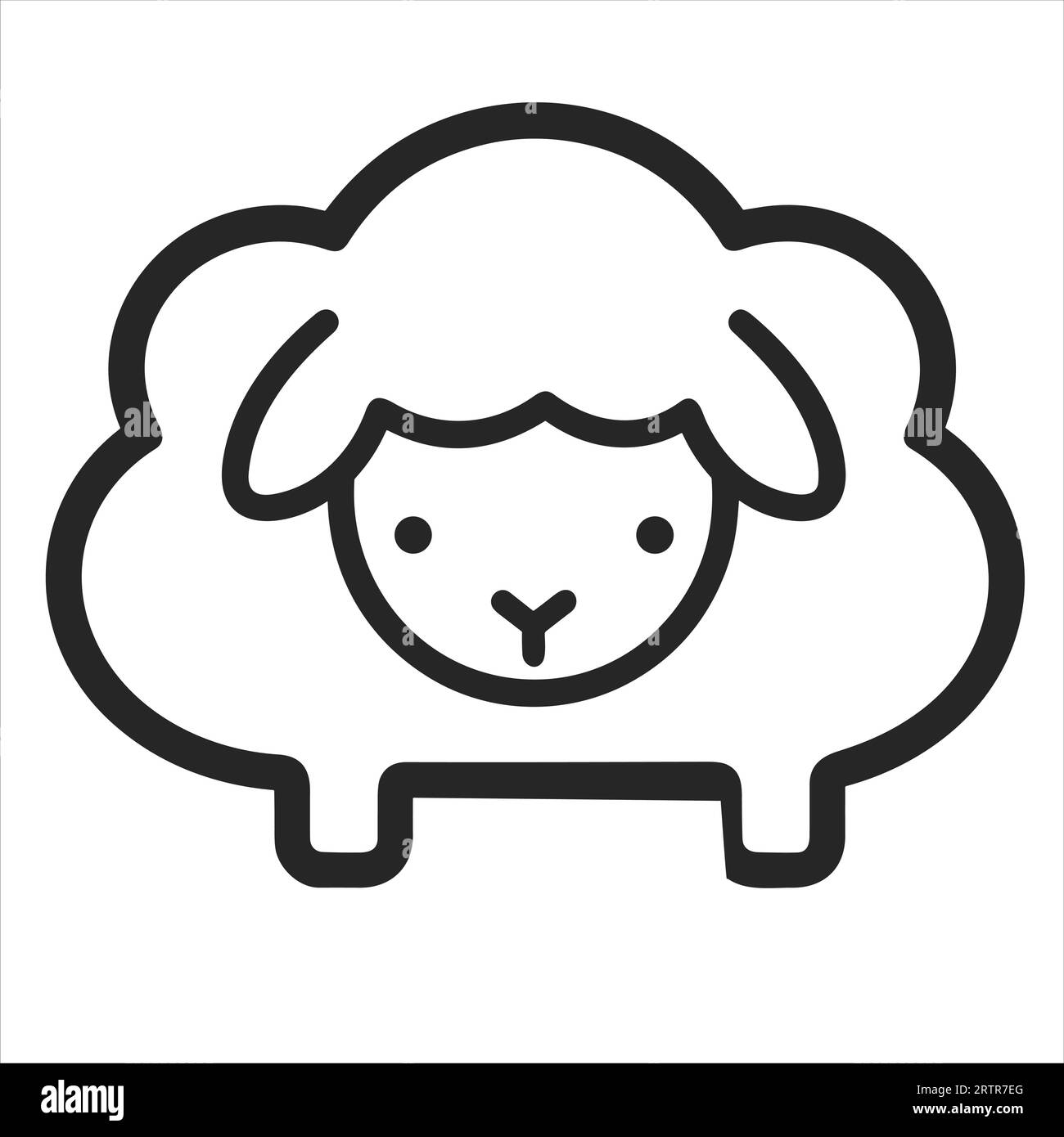 Simple sheep animal vector icon Stock Vector Image & Art - Alamy