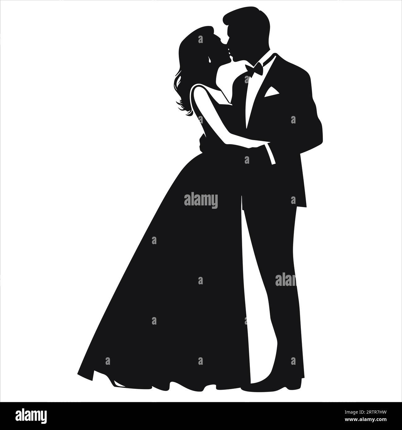 Simple vector wedding couple silhouettes Stock Vector Image & Art - Alamy