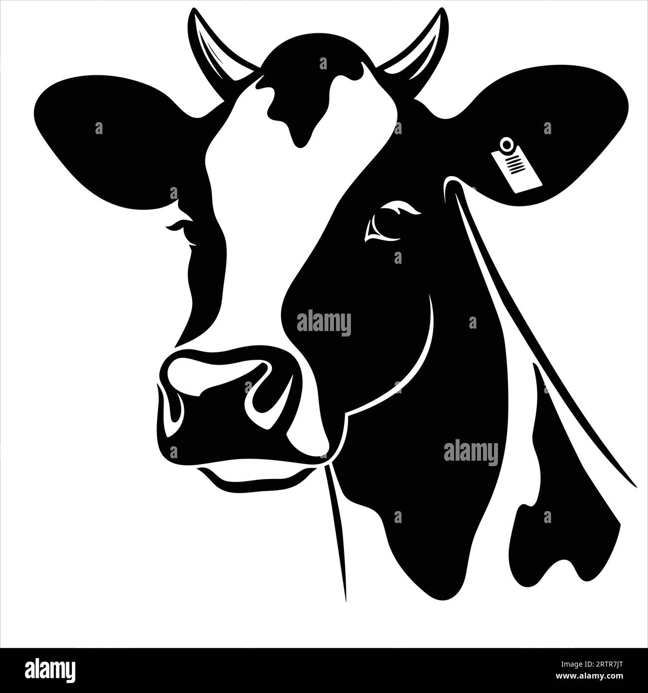 Simple vector cow hand drawn animal silhouette Stock Vector Image & Art ...