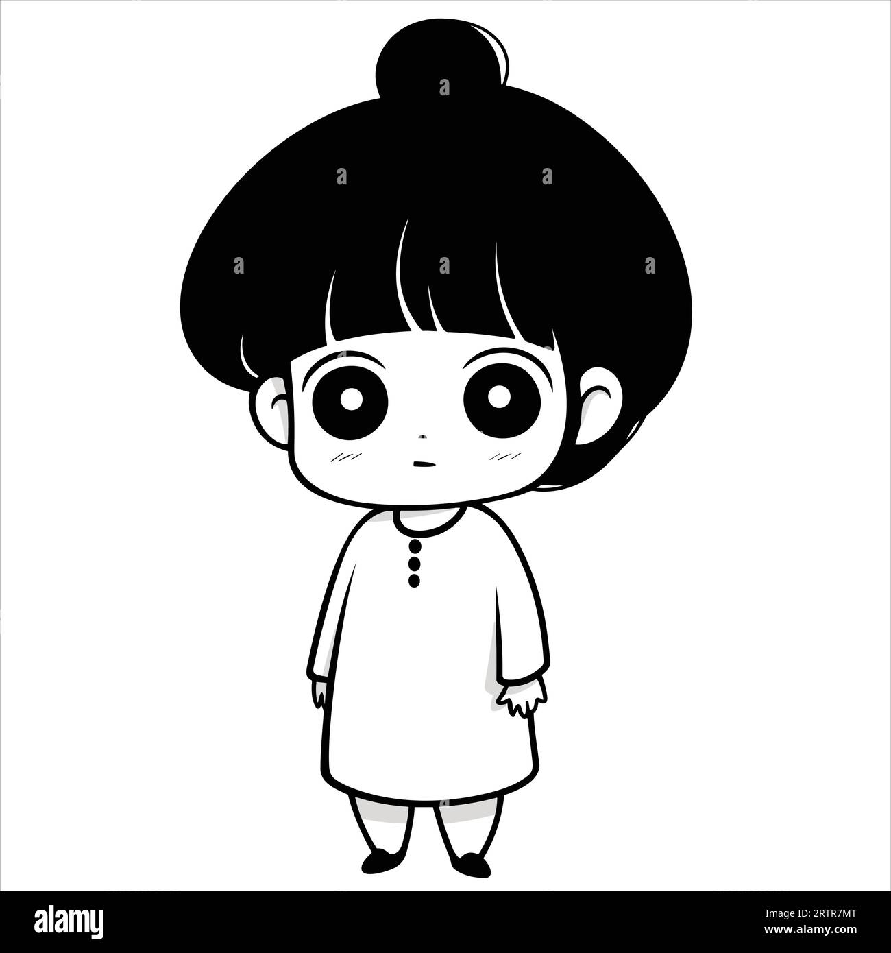 Simple Female Vector Cute Chibi Fashionable Flat Vector Stock Vector Image And Art Alamy