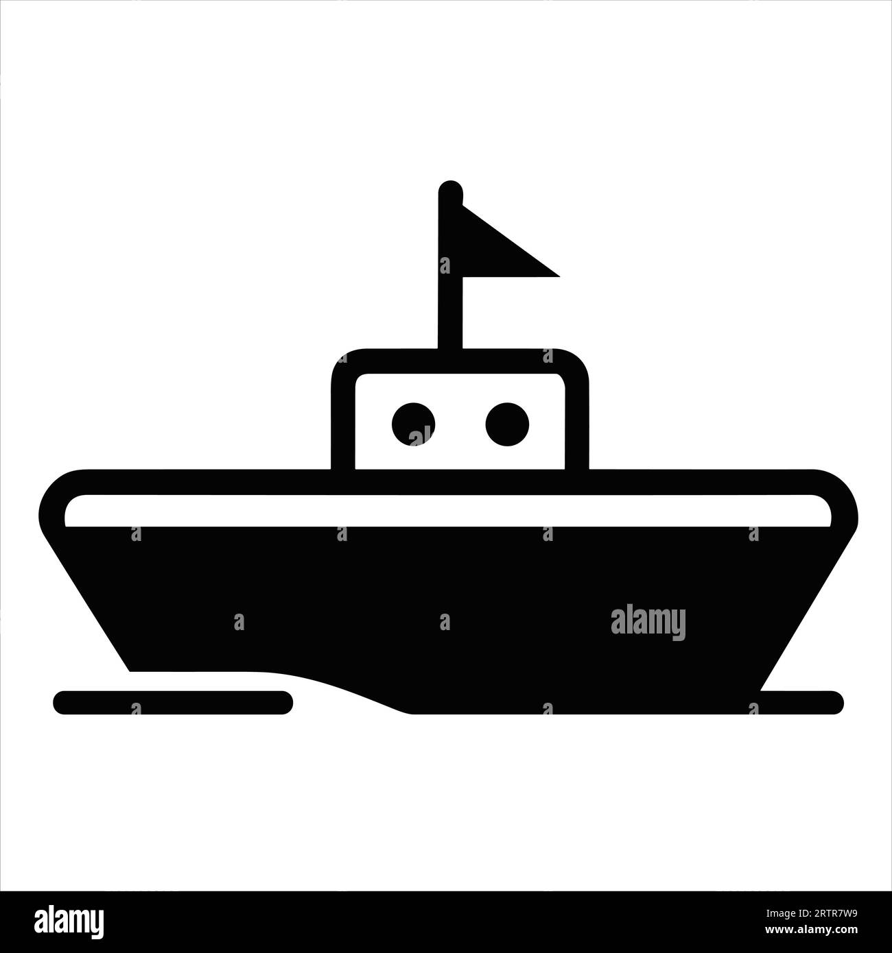 Simple vector flat design boat logo Stock Vector Image & Art - Alamy