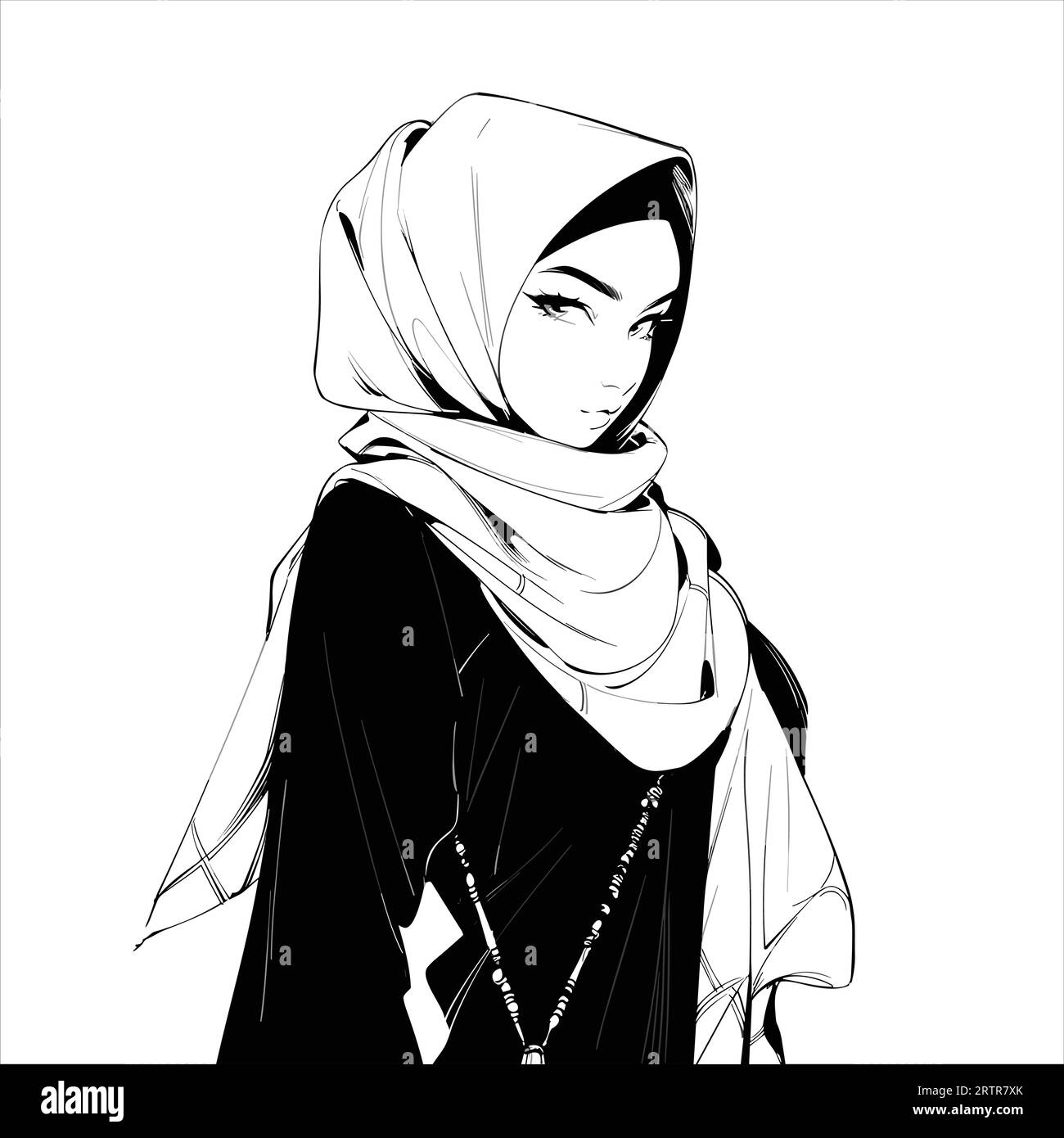 Hijab scarf Black and White Stock Photos & Images - Alamy