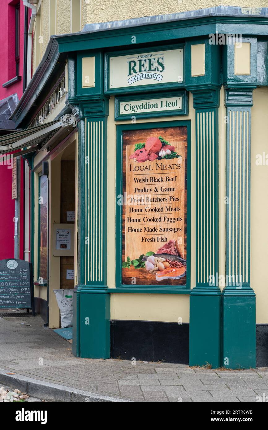 Traditional butcher shop, Narbeth, Pembrokeshire, West Wales Stock ...