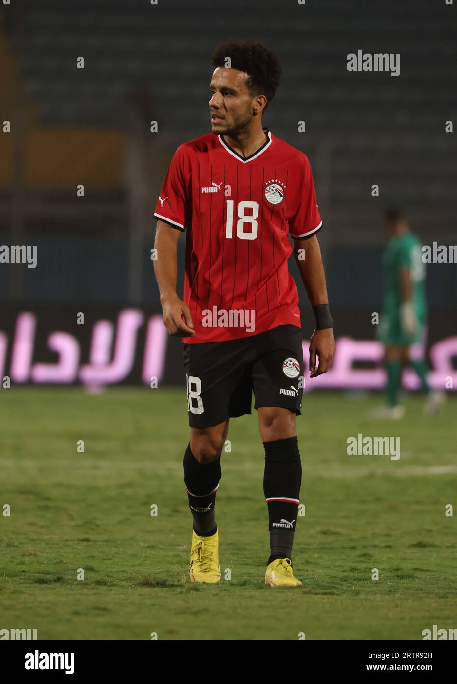 Egypt, Cairo - 12 September 2023 - Mostafa Fathi of Egypt during friendly international match ...