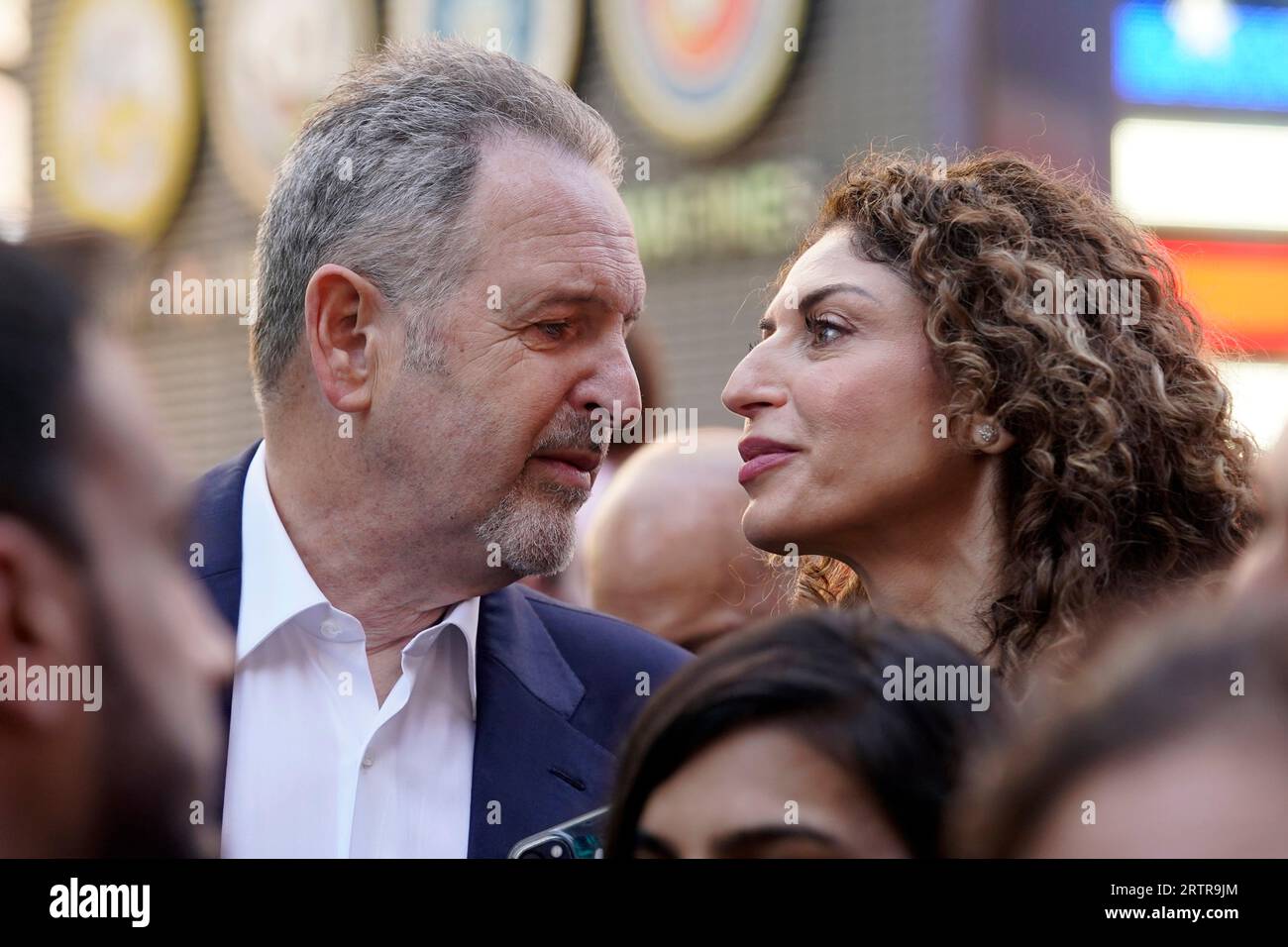 ARM Holdings CEO Rene Haas, left, and his partner Regina Frankel talk ...