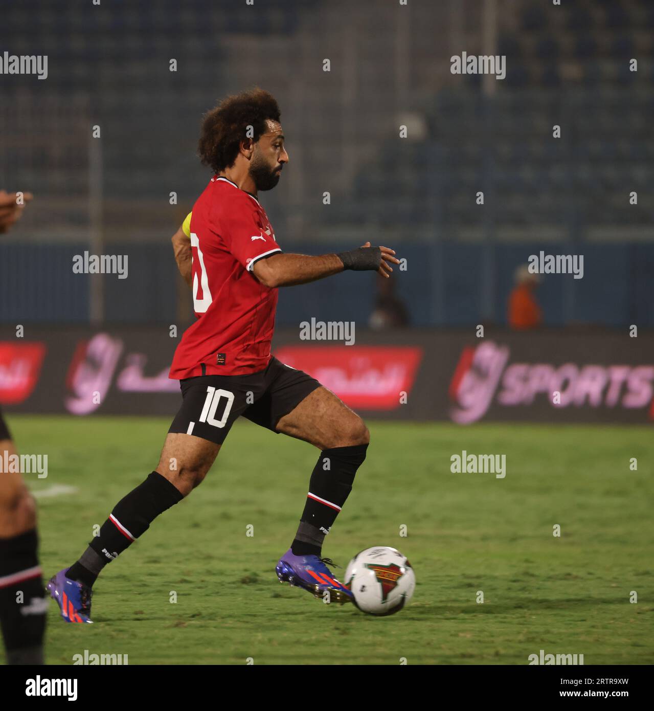 Egypt, Cairo - 12 September 2023 - Mohamed Salah of Egypt in home kit ...