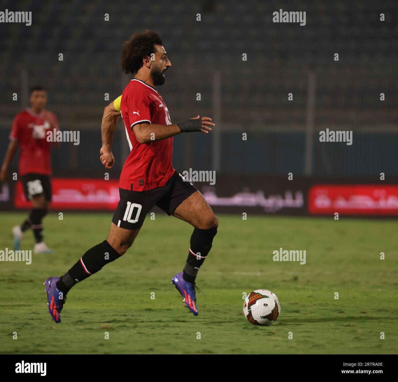 Egypt, Cairo - 12 September 2023 - Mohamed Salah of Egypt in home kit ...