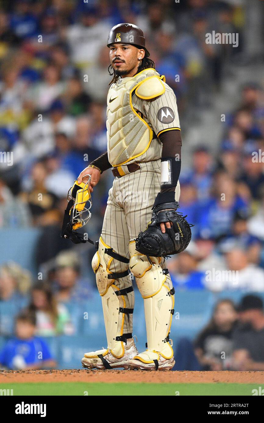 LOS ANGELES, CA - SEPTEMBER 13: San Diego Padres catcher Luis Campusano ...