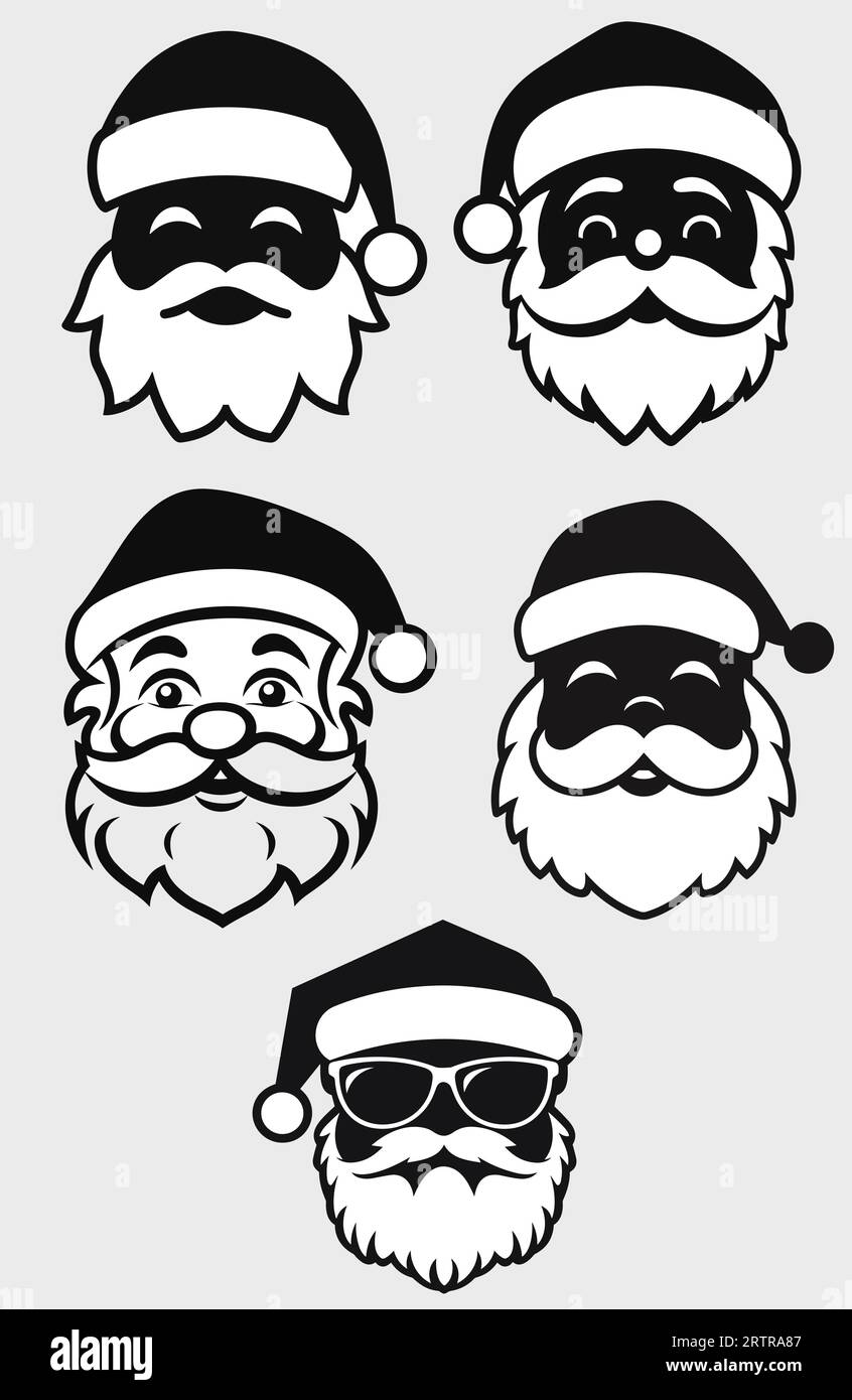 Set of cartoon Christmas illustrations isolated on white Stock Vector ...