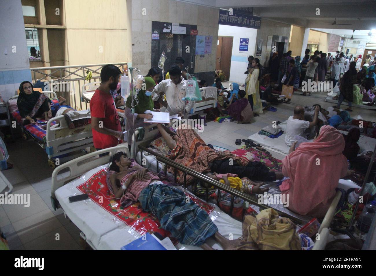Patients suffering from dengue fever being treated inside the Mugdha ...