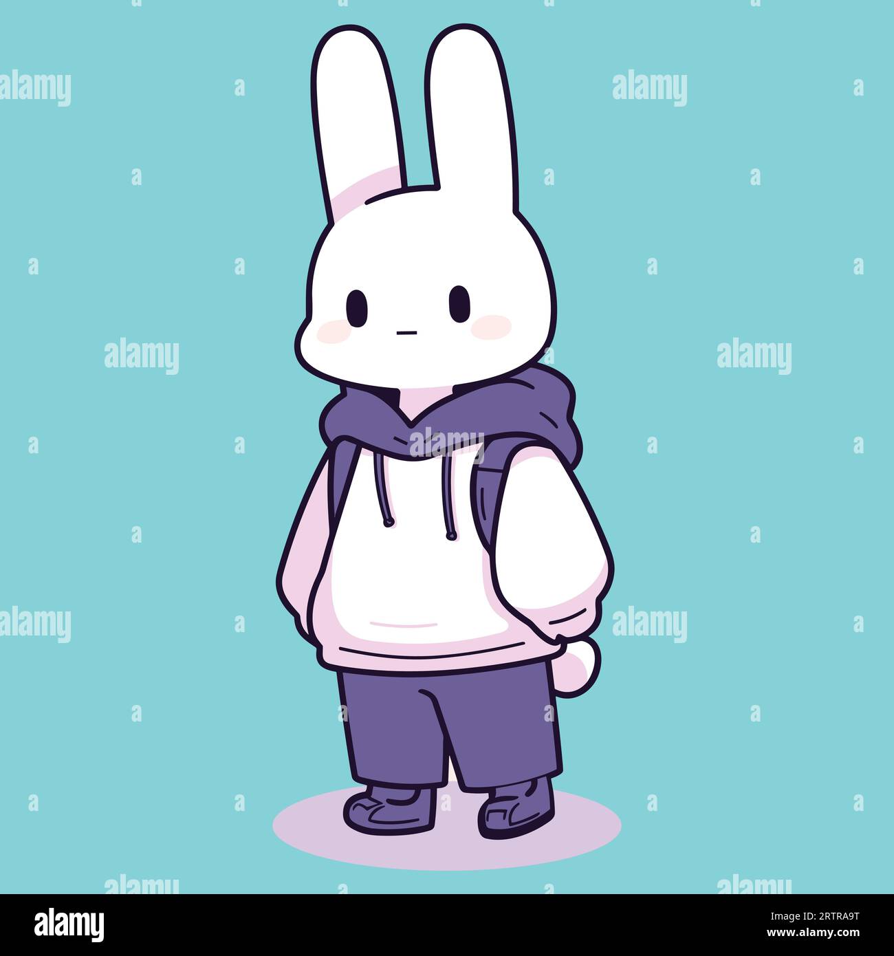 Simple cute bunny character flat vector design Stock Vector Image & Art ...