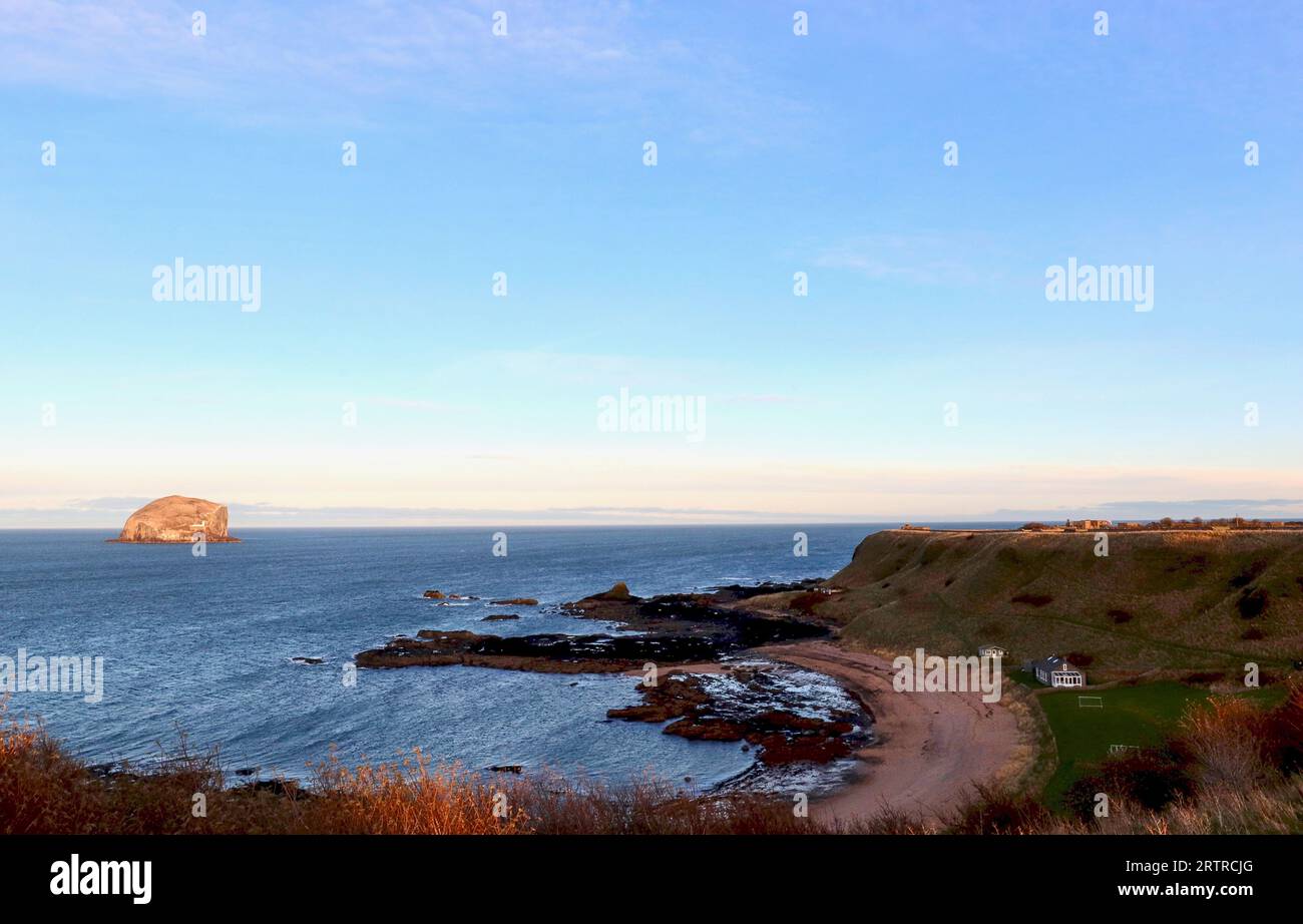 Bass Rock, volcanic island outer part of Firth of Forth, east of ...