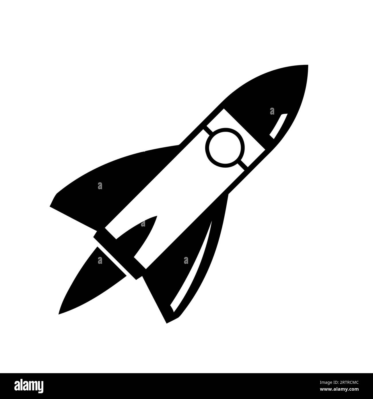 Rocket icon. Black spaceship icon isolated. Rocket launching sign ...