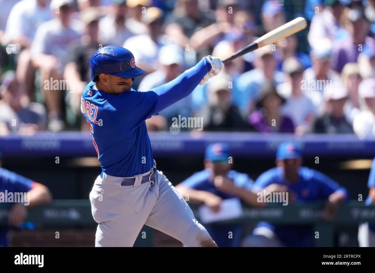 Chicago Cubs second baseman Christopher Morel (5) in the second inning ...