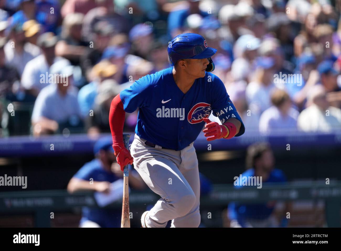 Chicago Cubs catcher Miguel Amaya (6) in the second inning of a ...