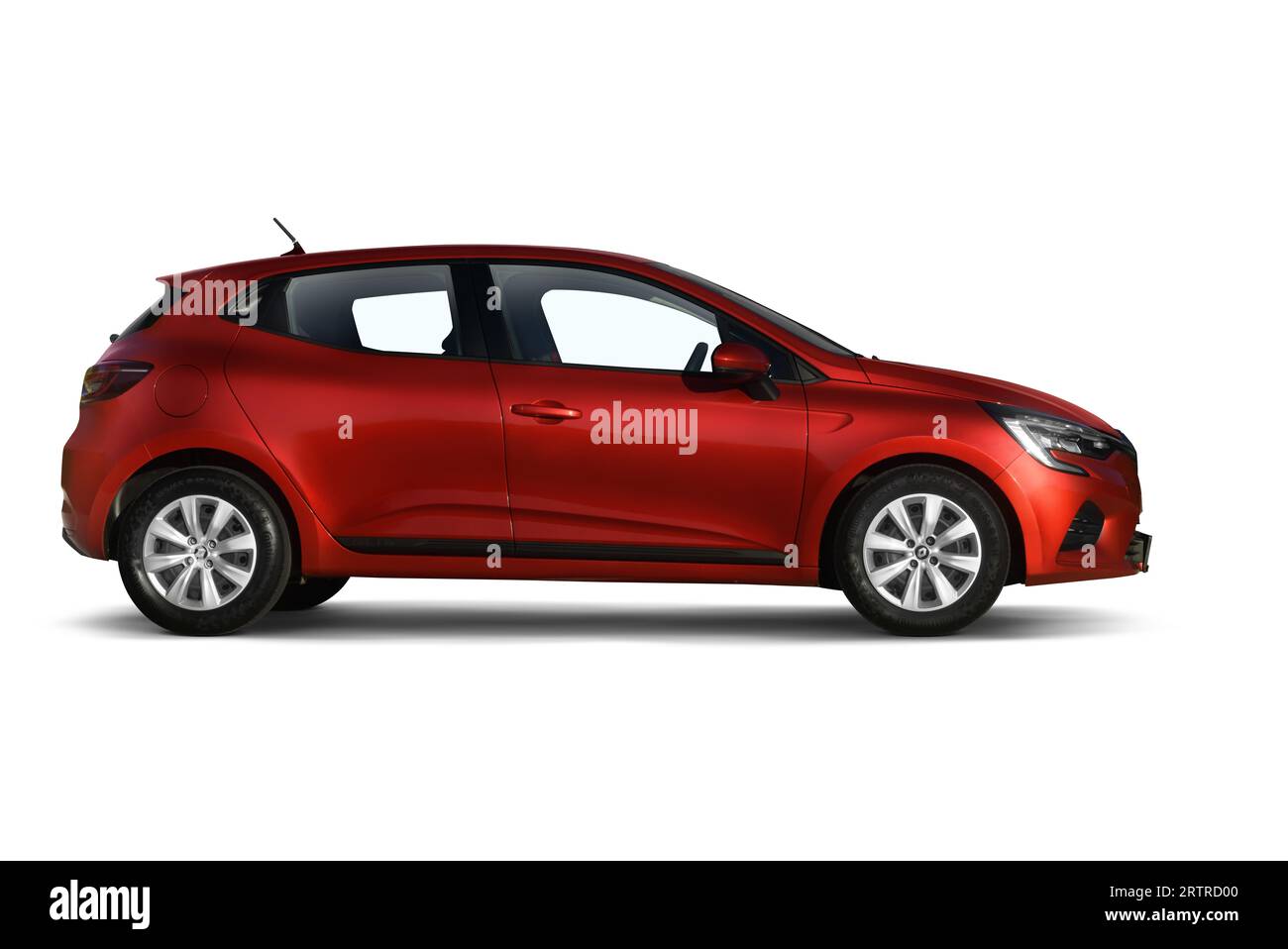 Izmir, Turkey - August 2, 2023: Studio shot of a red 2022 Renault Clio ...
