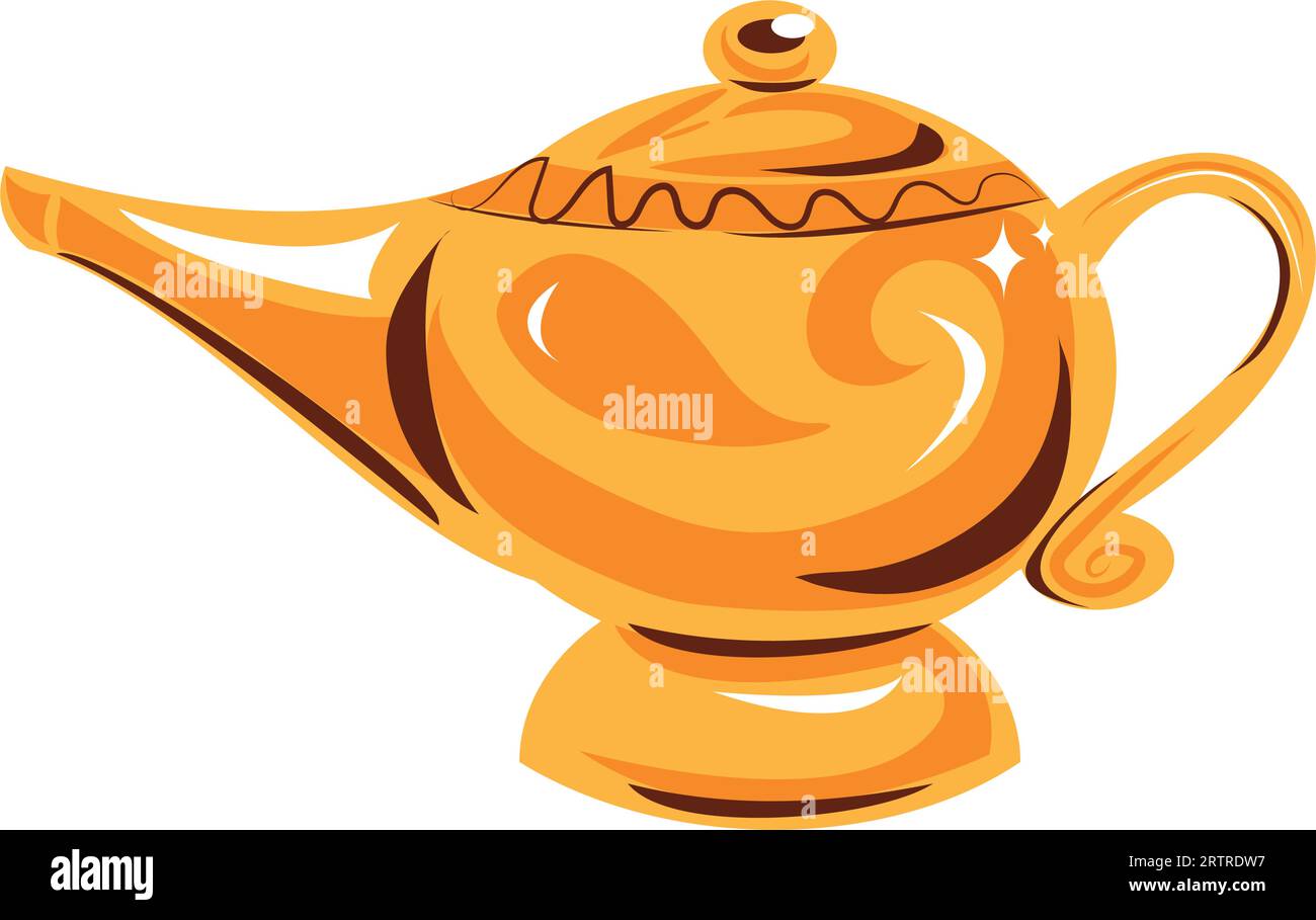 magic genie lamp gold icon Stock Vector Image & Art - Alamy