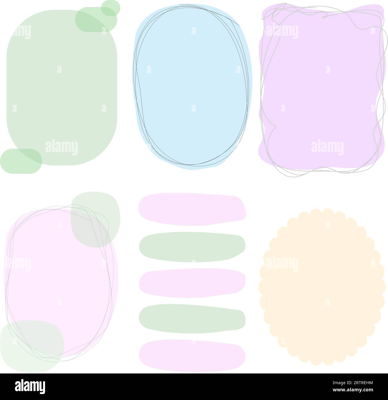 A collection of pastel frames with white background Stock Photo - Alamy