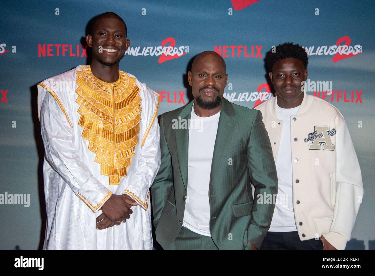 Paris, France. 14th Sep, 2023. Jammeh Diangana, Kery James and Bakary ...
